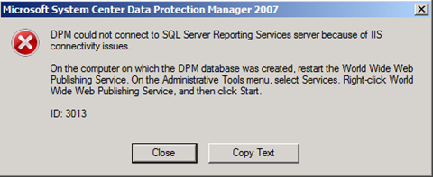 Data Protection Manager fejl: 3013 – Peter Busted